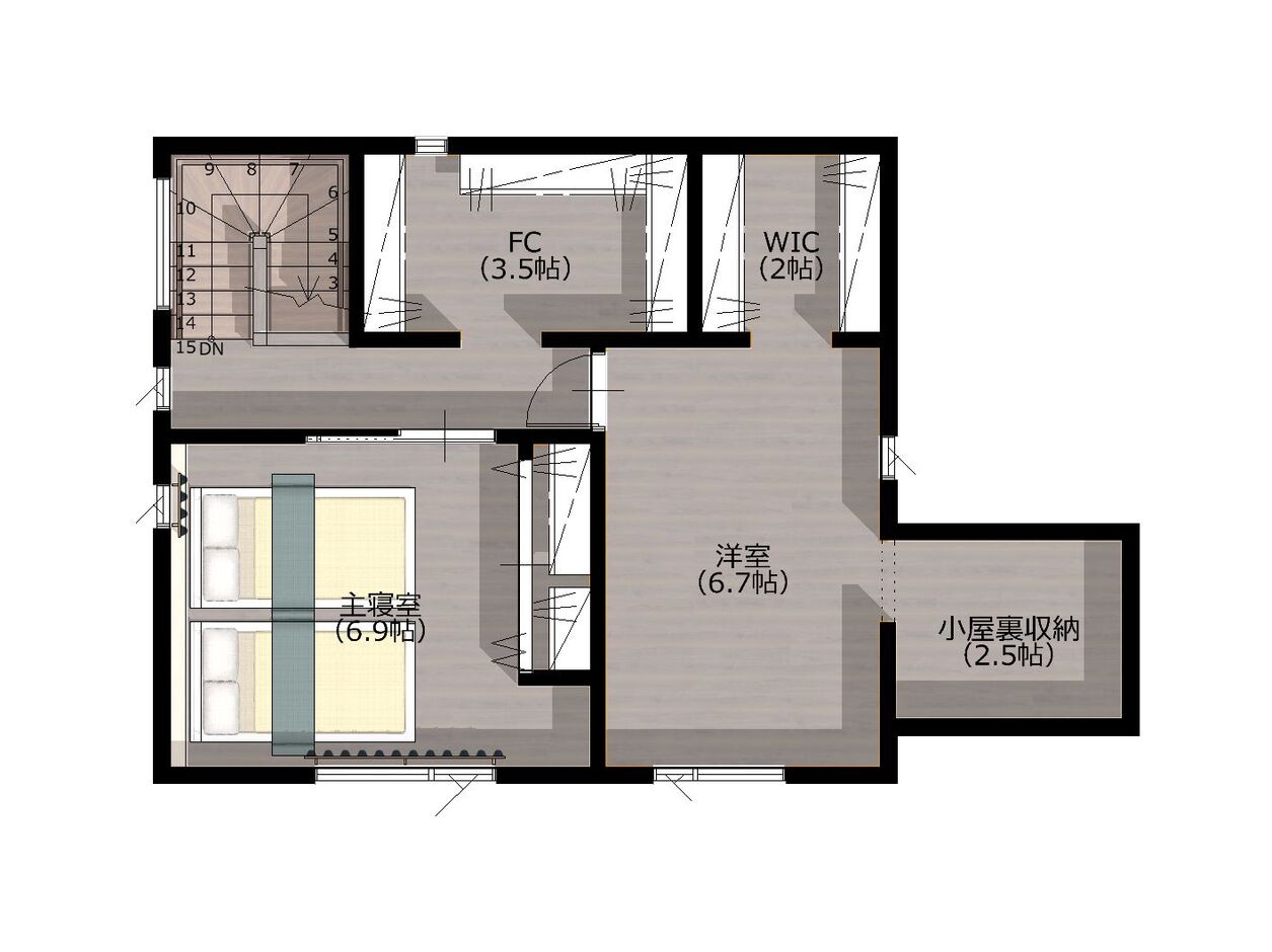 30坪 2LDK＋α 大容量の収納力を確保したコンパクトハウス | イシカワの間取り例【くふうイエタテ】