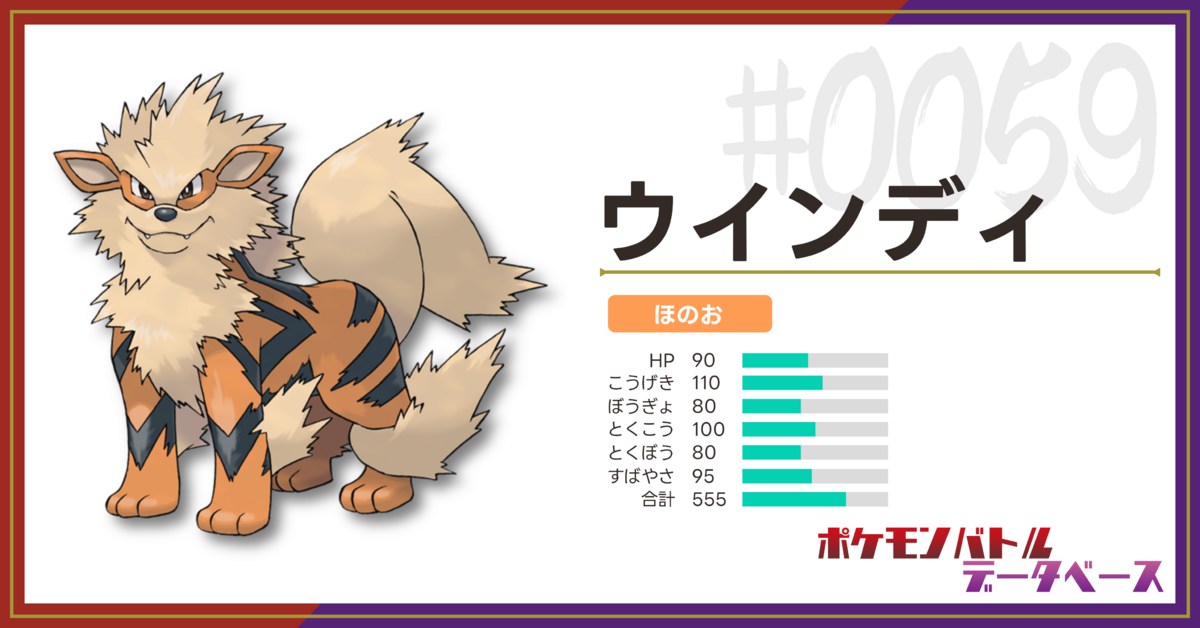 ウインディの使用率・上位構築・対策（シーズン25・シングル）【ポケモンSV】 | ポケモンバトルデータベース スカーレット・バイオレット