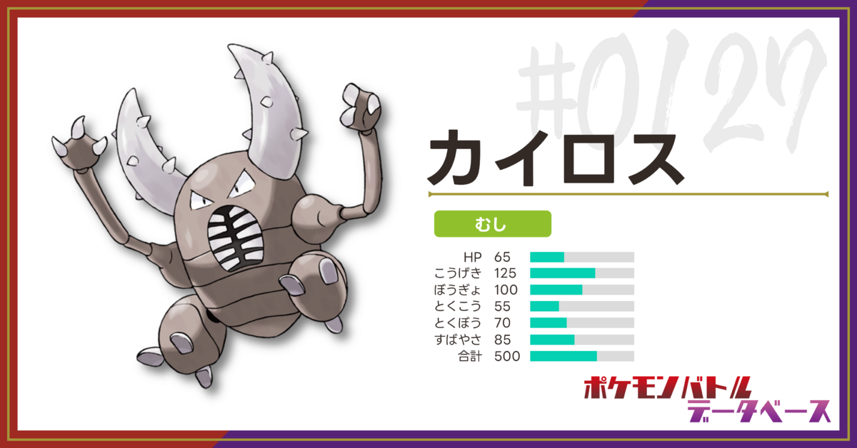 カイロスの使用率・上位構築・対策（シーズン29・シングル）【ポケモンSV】 | ポケモンバトルデータベース スカーレット・バイオレット