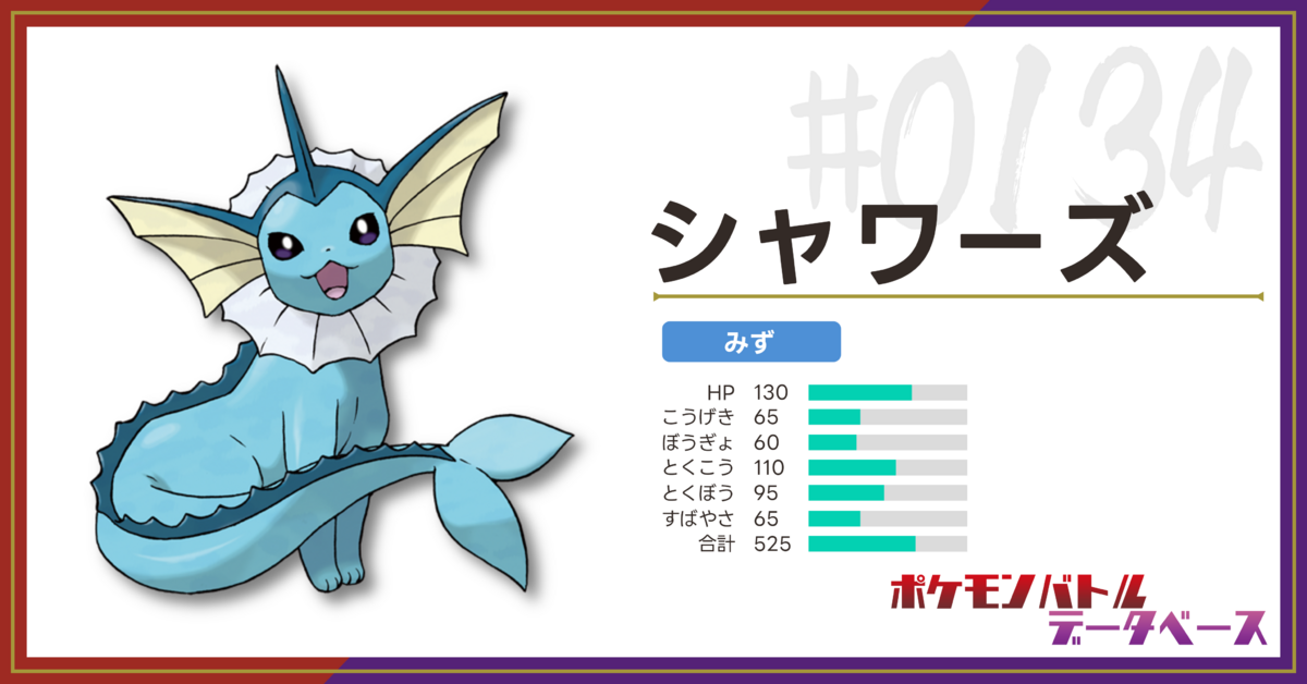 シャワーズの使用率・上位構築・対策（シーズン24・シングル）【ポケモンSV】 | ポケモンバトルデータベース スカーレット・バイオレット