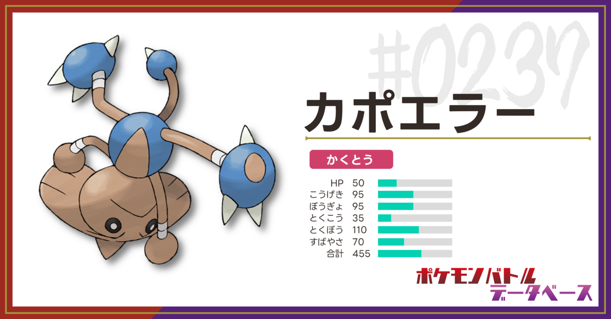 カポエラーの使用率・上位構築・対策（シーズン35・シングル）【ポケモンSV】 | ポケモンバトルデータベース スカーレット・バイオレット