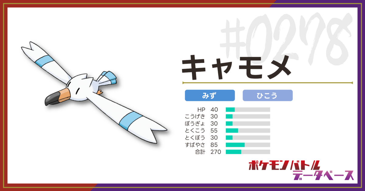 キャモメ（シーズン7・シングル） | ポケモンバトルデータベース スカーレット・バイオレット