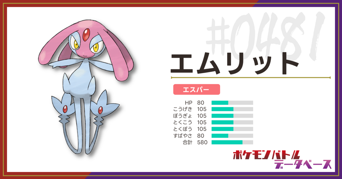 エムリットの使用率・上位構築・対策（シーズン26・シングル）【ポケモンSV】 | ポケモンバトルデータベース スカーレット・バイオレット