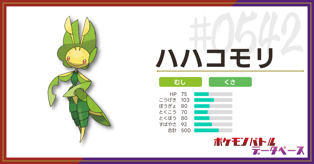 ハハコモリの使用率・上位構築・対策（シーズン22・ダブル）【ポケモンSV】 | ポケモンバトルデータベース スカーレット・バイオレット