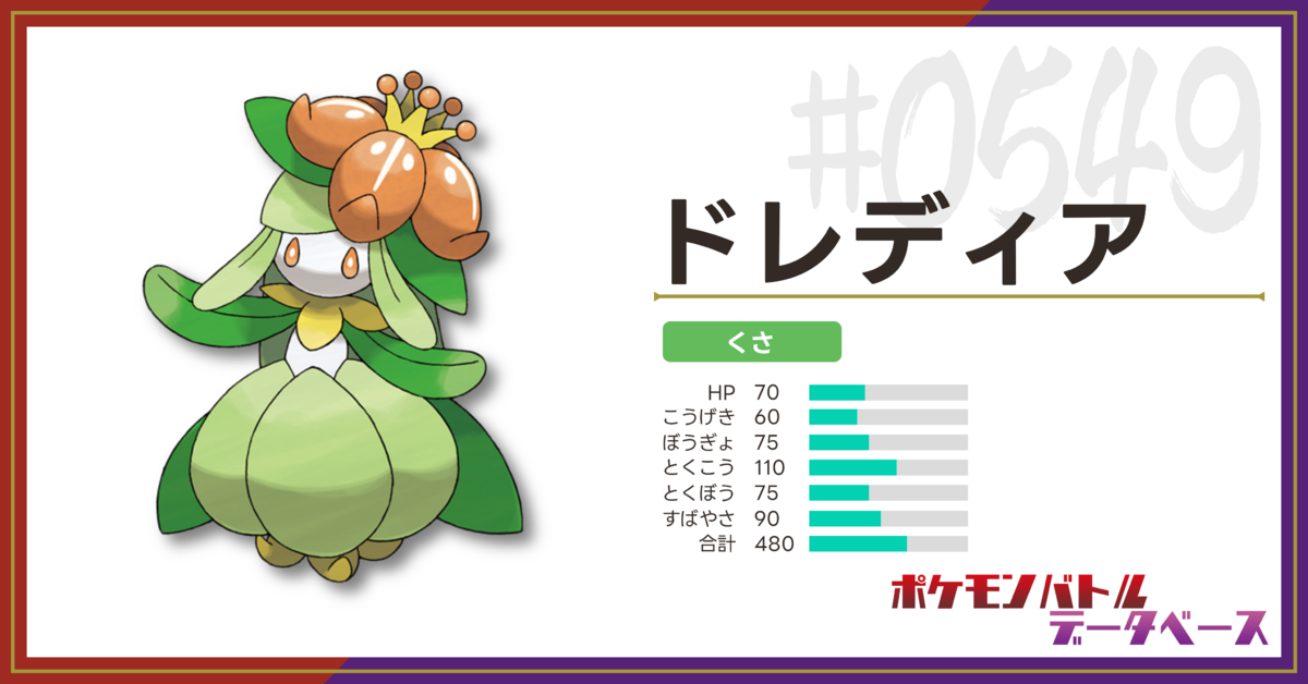 ドレディアの使用率・上位構築・対策（シーズン33・ダブル）【ポケモンSV】 | ポケモンバトルデータベース スカーレット・バイオレット