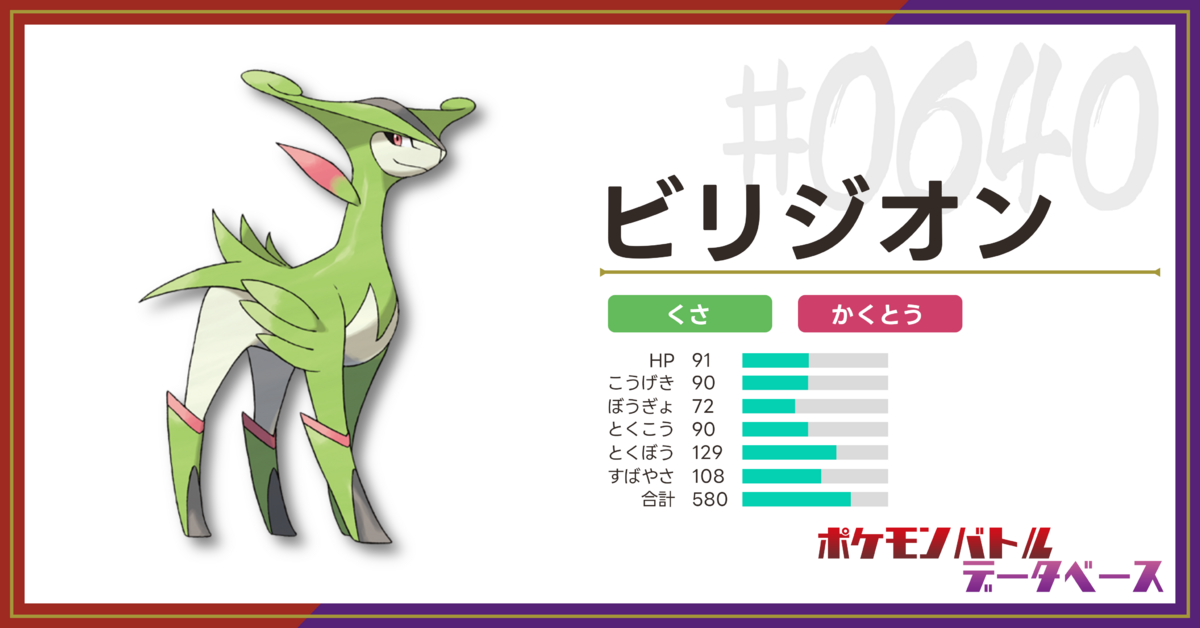 ビリジオンの使用率・上位構築・対策（シーズン26・シングル）【ポケモンSV】 | ポケモンバトルデータベース スカーレット・バイオレット