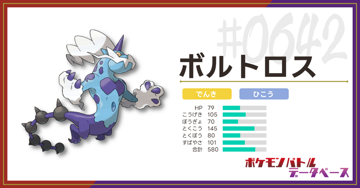 ボルトロス (霊獣)の使用率・上位構築・対策（シーズン17・シングル）【ポケモンSV】 | ポケモンバトルデータベース スカーレット・バイオレット