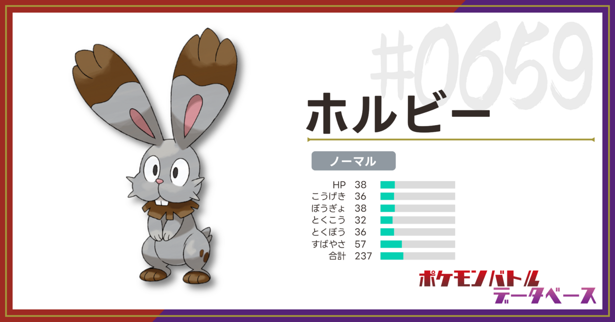 ホルビーの使用率・上位構築・対策（シーズン31・シングル）【ポケモンSV】 | ポケモンバトルデータベース スカーレット・バイオレット