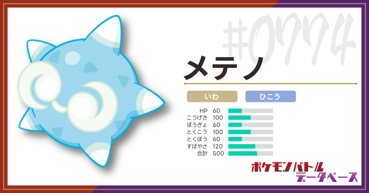 メテノの使用率・上位構築・対策（シーズン32・シングル）【ポケモンSV】 | ポケモンバトルデータベース スカーレット・バイオレット