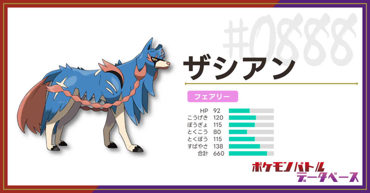 ザシアンの使用率・上位構築・対策（シーズン30・シングル）【ポケモンSV】 | ポケモンバトルデータベース スカーレット・バイオレット