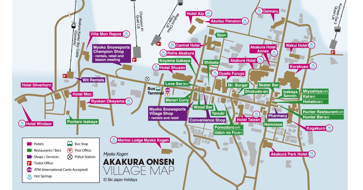 Myoko Kogen Village Map | Ski Japan Holidays